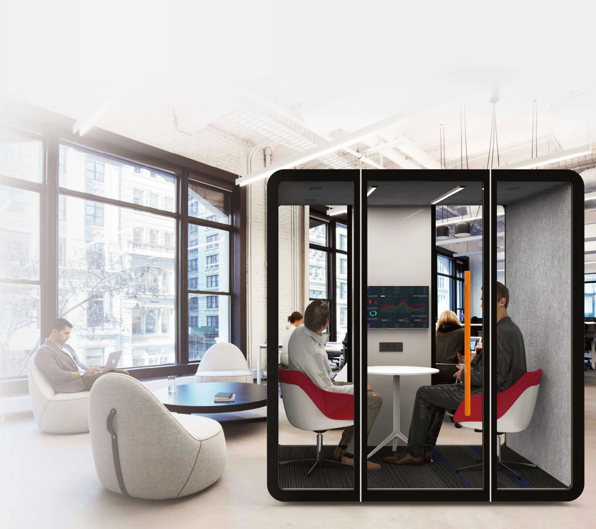 Modern Movable Office Pod with Desk Soundproof Silence Booth for Office ...