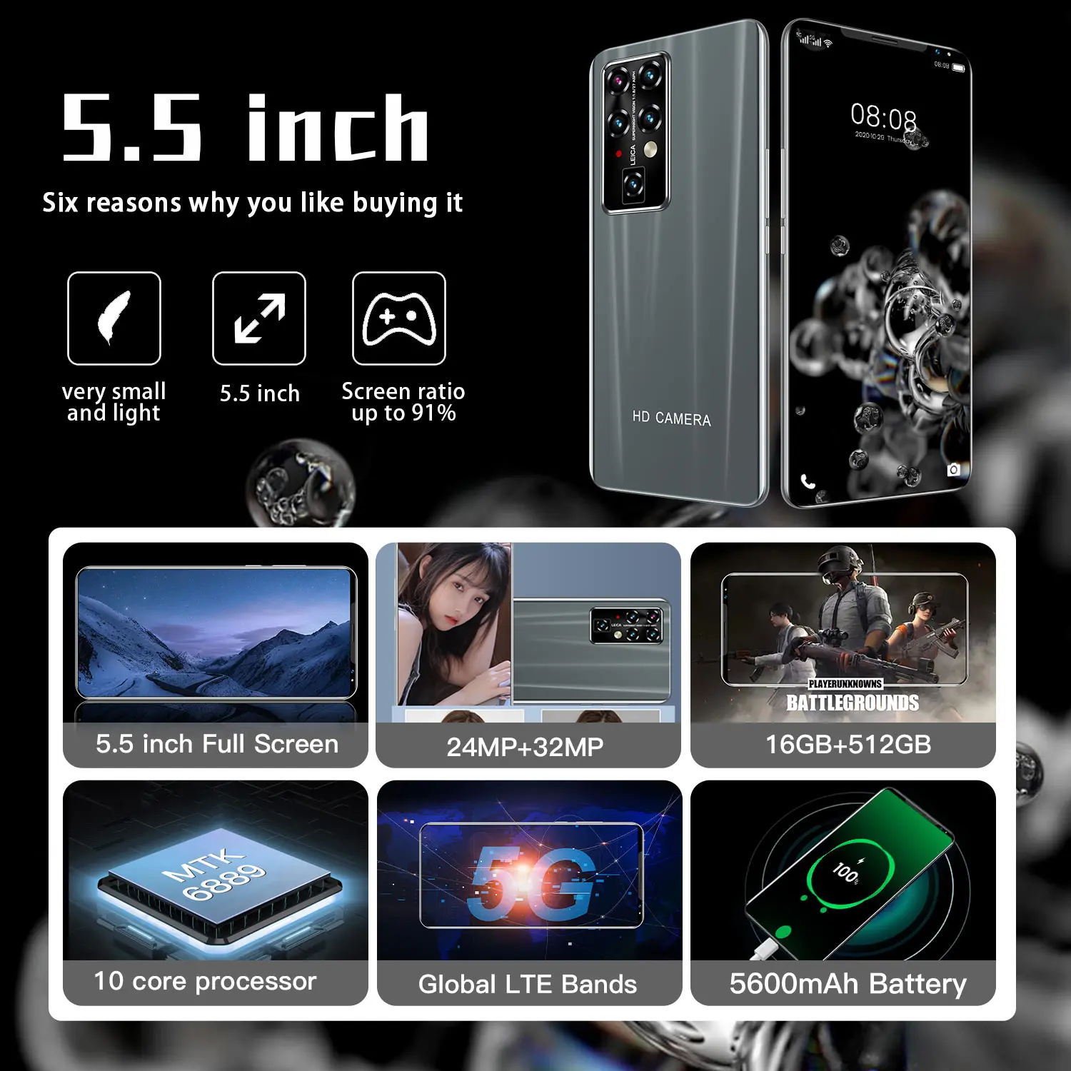 P50 Pro Smart Mobile Phone - Global Version with 16GB RAM