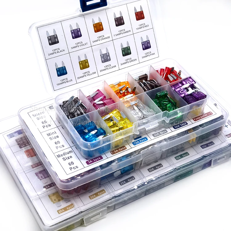 ATO/ATC Medium Automotive Fuse Strip - 100 Piece Set