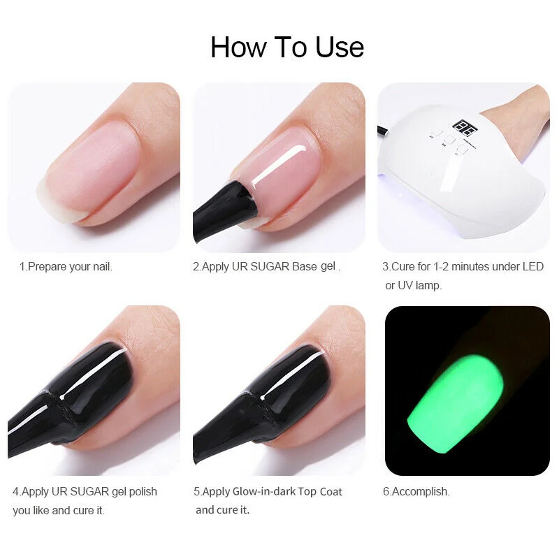 Soak Off Diy Art Design Gel Polish Glow Neon Fluorescent Bright Top ...