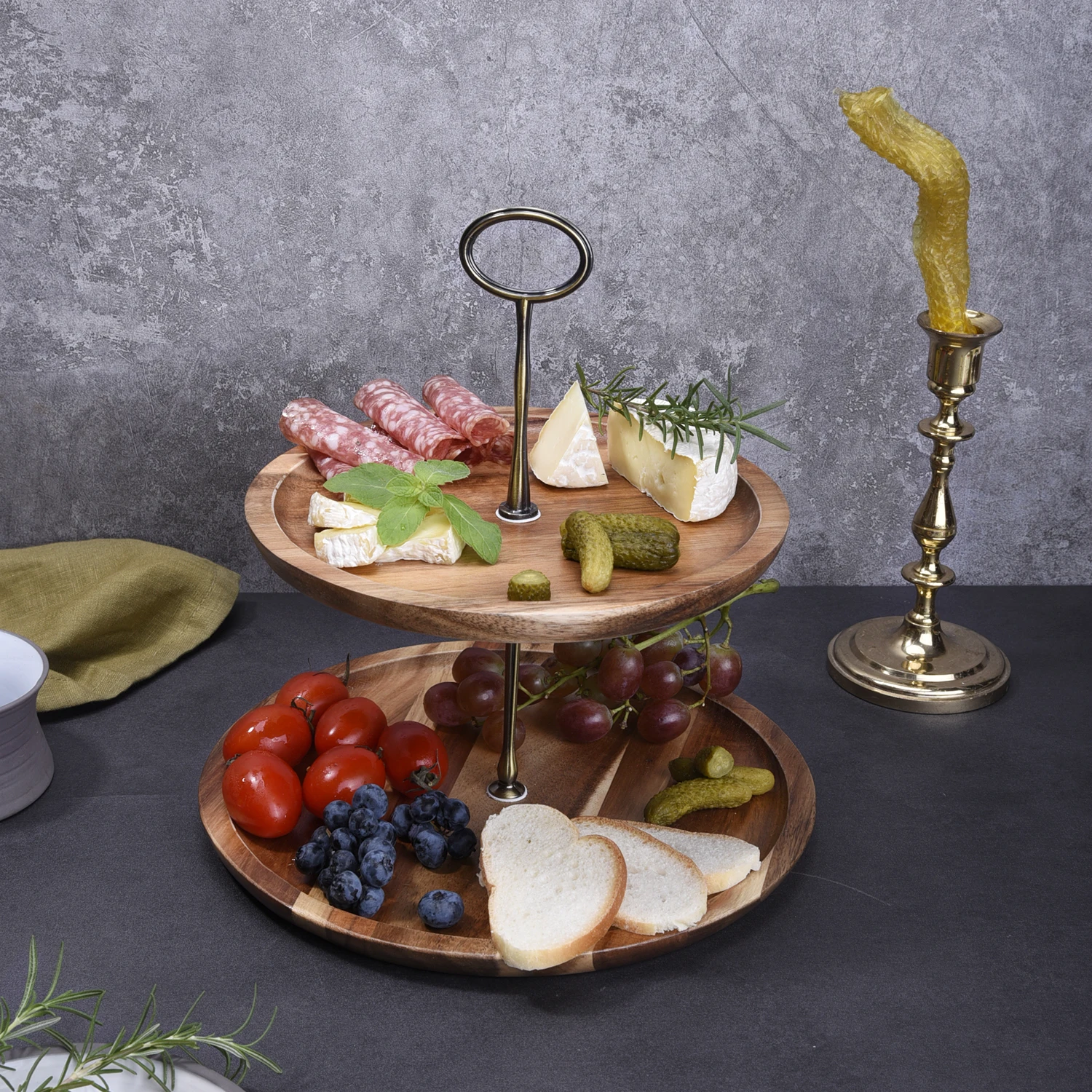 Wholesale Products Acacia Wood Cake Stands For Dessert Table With ...
