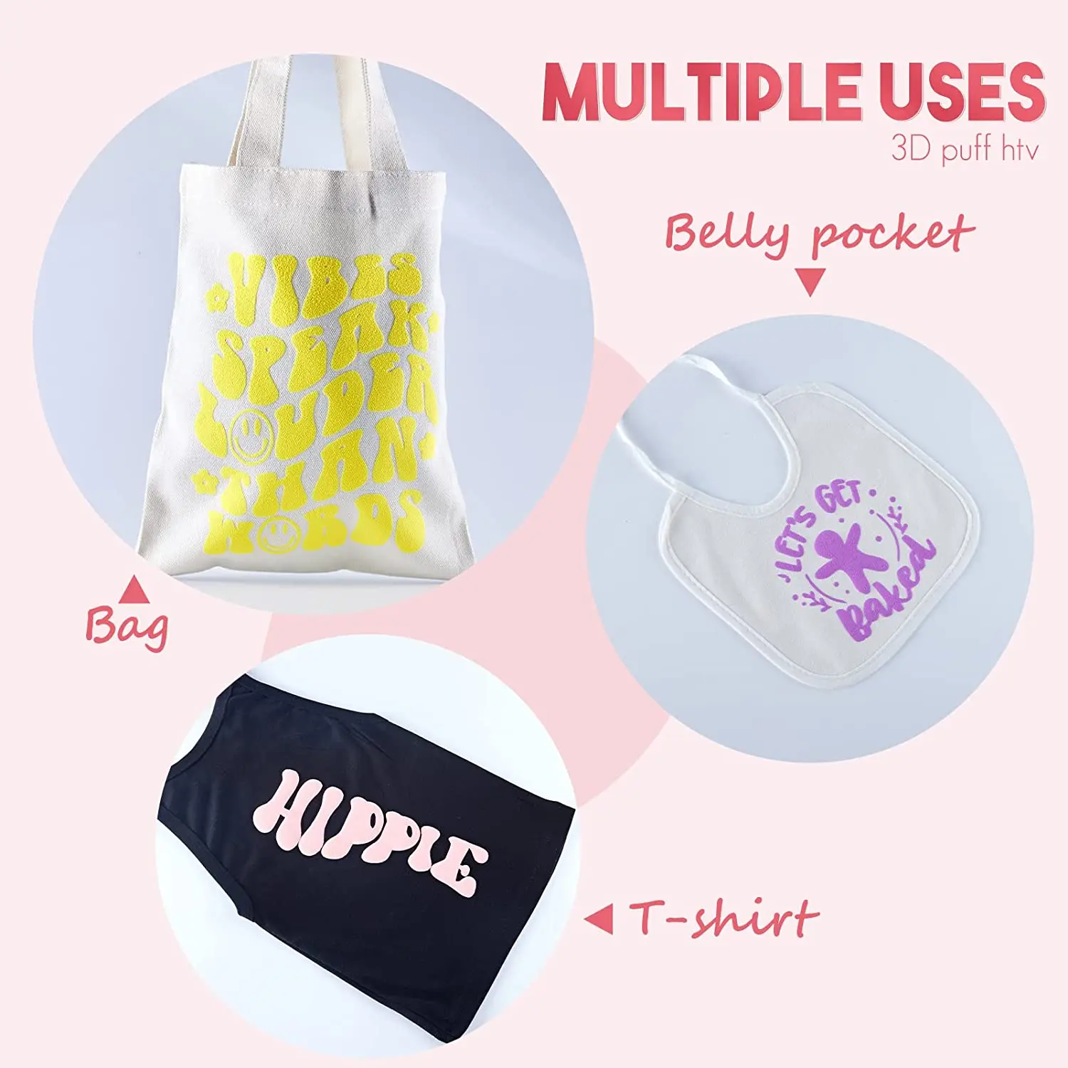 Custom Easy Cutting Printable Puff Vinyl 3d Heat Transfer Film - Buy 3d ...