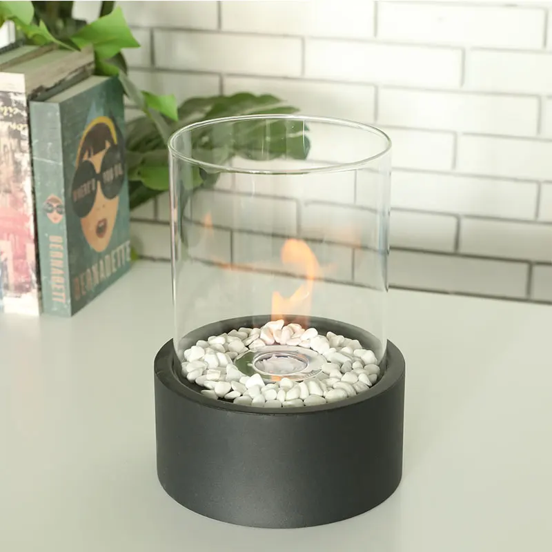 Extra Large Round Bio Ethanol Fireplace Table Top Fire Pit Modern ...