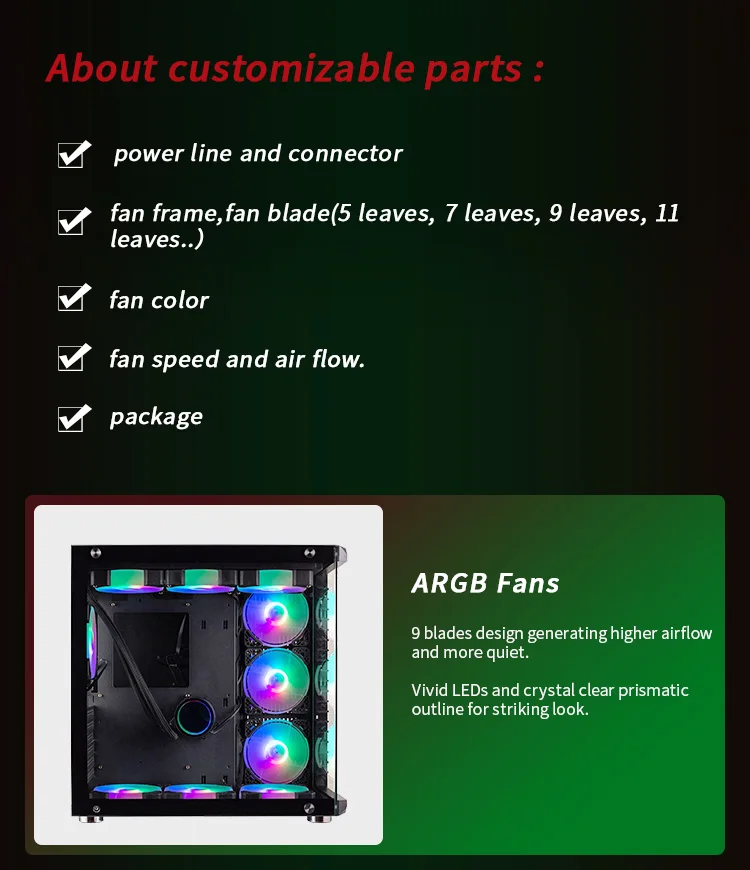 Factory Price Argb Cpu Cooler 120mm Heatsink Fan Case Gamer Rgb Pc Fan ...