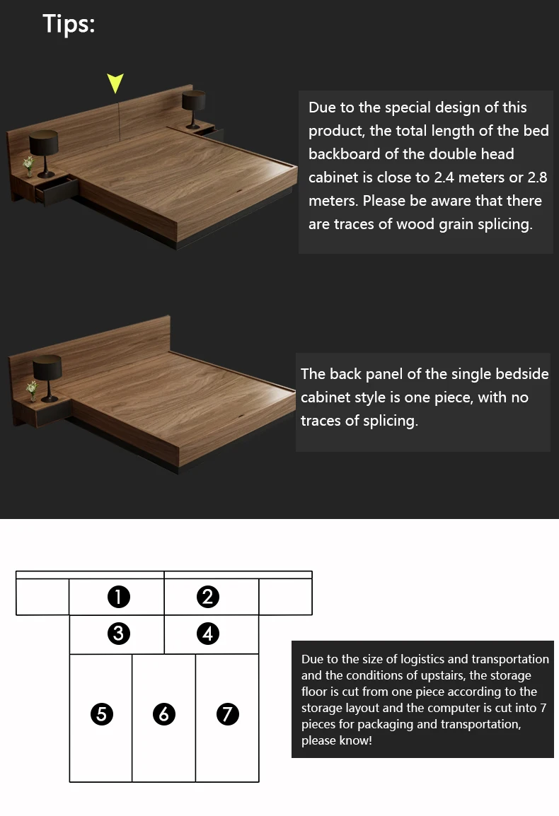 Modern Japanese-Style Tatami High Box Storage Murphy Bed - Minimalist ...