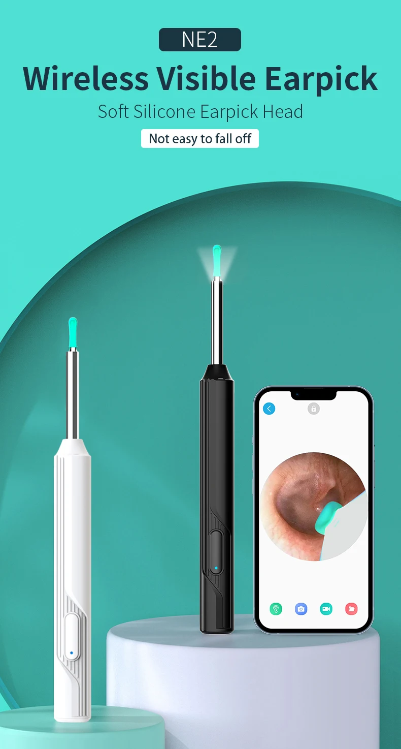 H02 Black Visual Ear Picker/wireless Cleaning Spoon/high-definition Ear ...