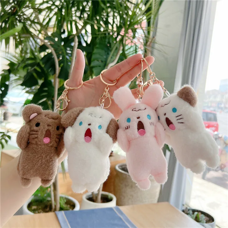 Cute Refueling Rabbit Small Pendant Plush Flurry Dog Rabbit Doll ...