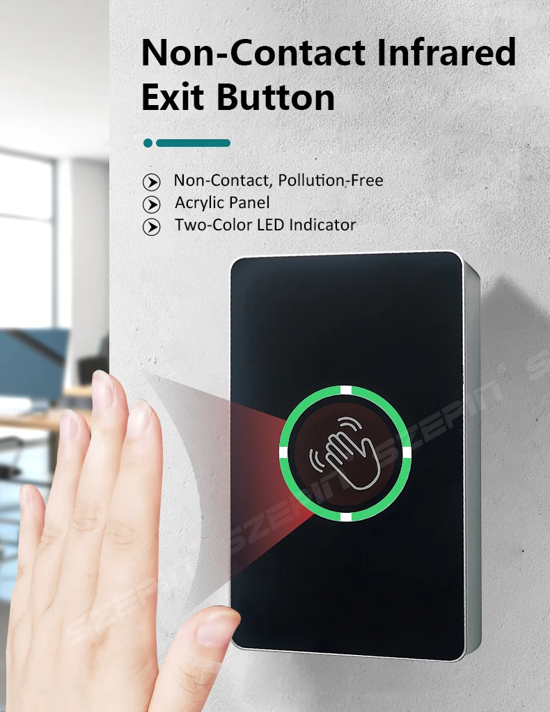 Ir Infrared Sensor Exit No Touch Button Contactless Access Control Door Switch Touchless Exit ...