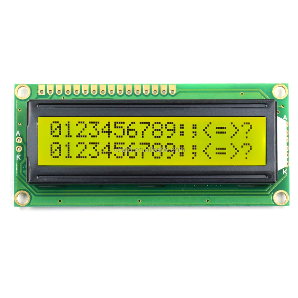 Small Panel 2x16 Character Screen 1602 Module Display Monochrome Led ...