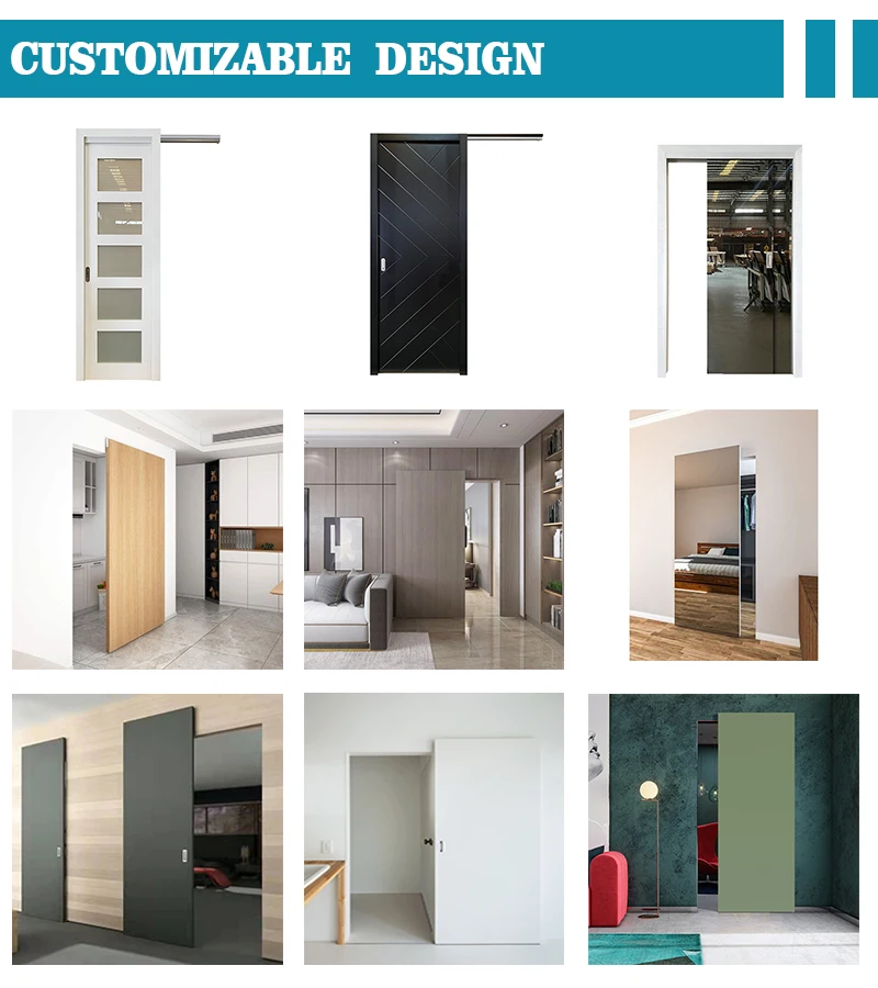 Grille Design Wooden Hidden Wall Doors Invisible Door Modern Interior ...