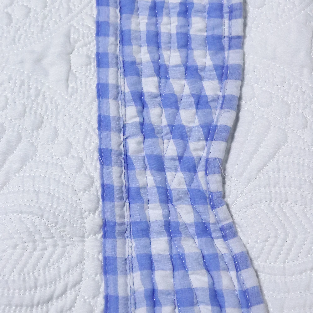 Pink Gingham Plaid Baby Quilt Blanket Cotton Kids Solid Baby Infant ...