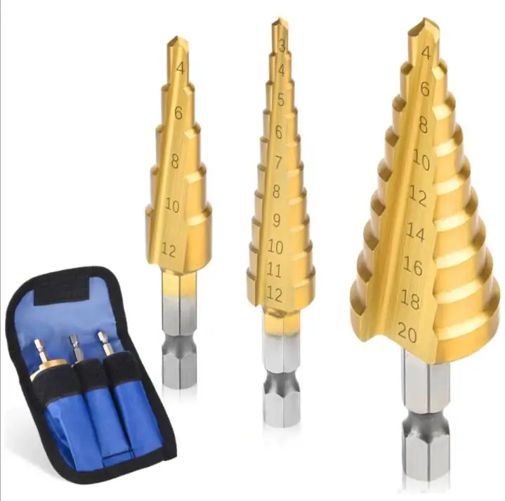 3 Pcs Bearing Steel Step Drill Kit Set - Buy Step Drill Kit Set step ...