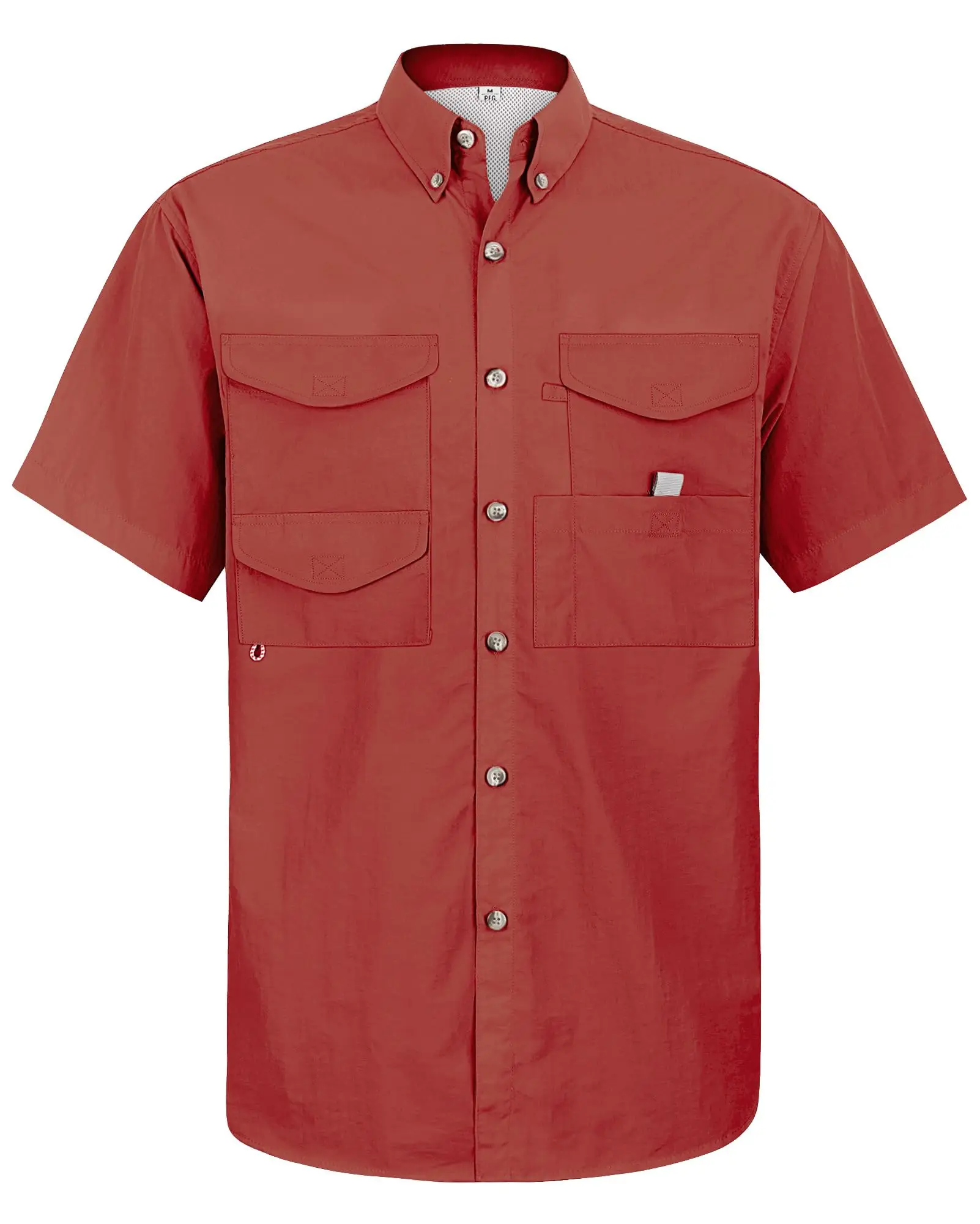 Short-sleeved Formal Fishing Shirt ODM Stand Collar Print Spring Anti ...