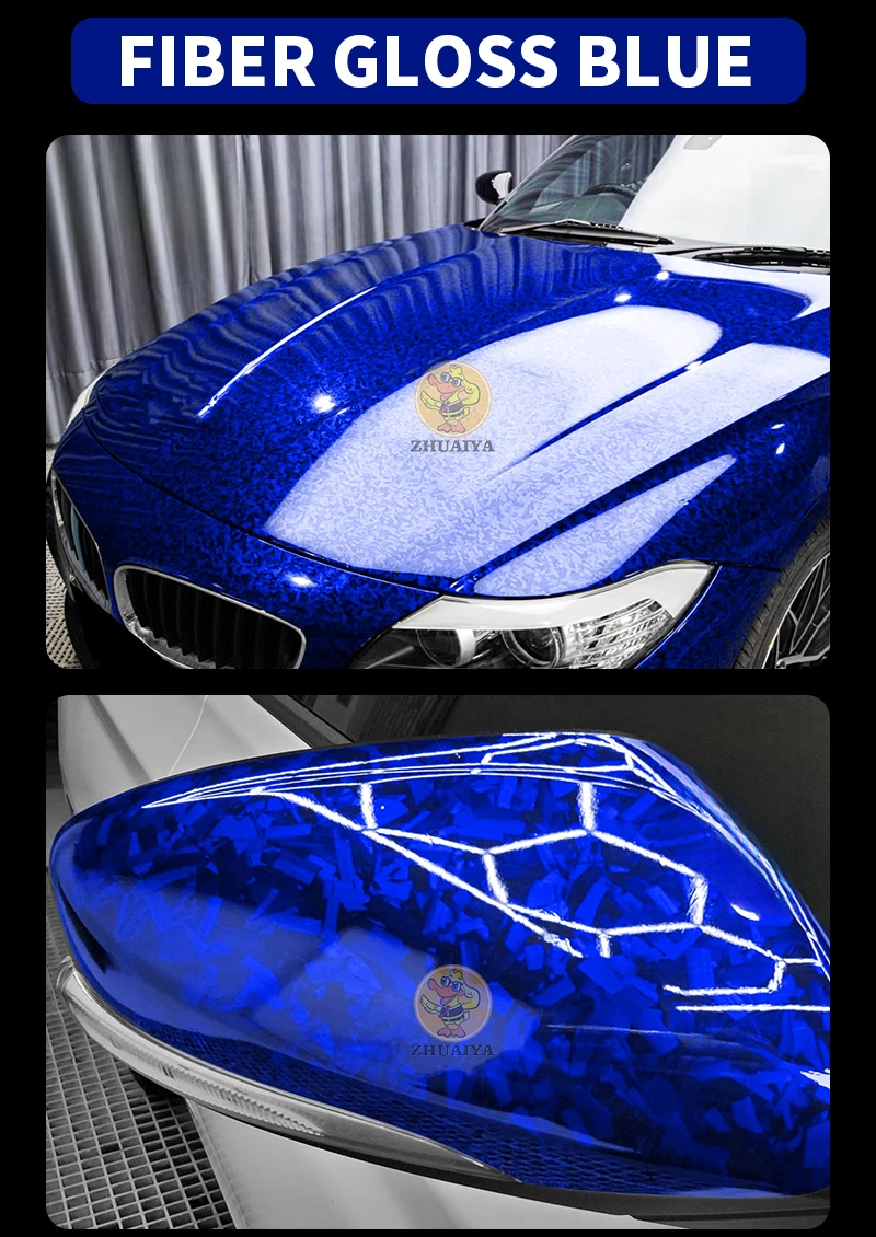 Super Glossy Blue Forged Carbon Fiber Car Wrap Vinyl Wrap Stickers Roll ...