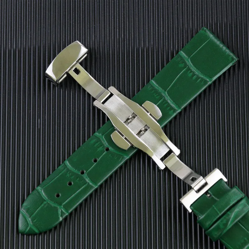 Real Animal Skin Watch Band with Automatic Butterfly Buckle Full Grain ...