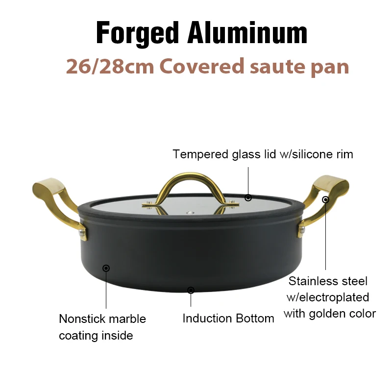 8PCS Granite Cooking Pots Cookware Set Nonstick Rose Gold Black New ...