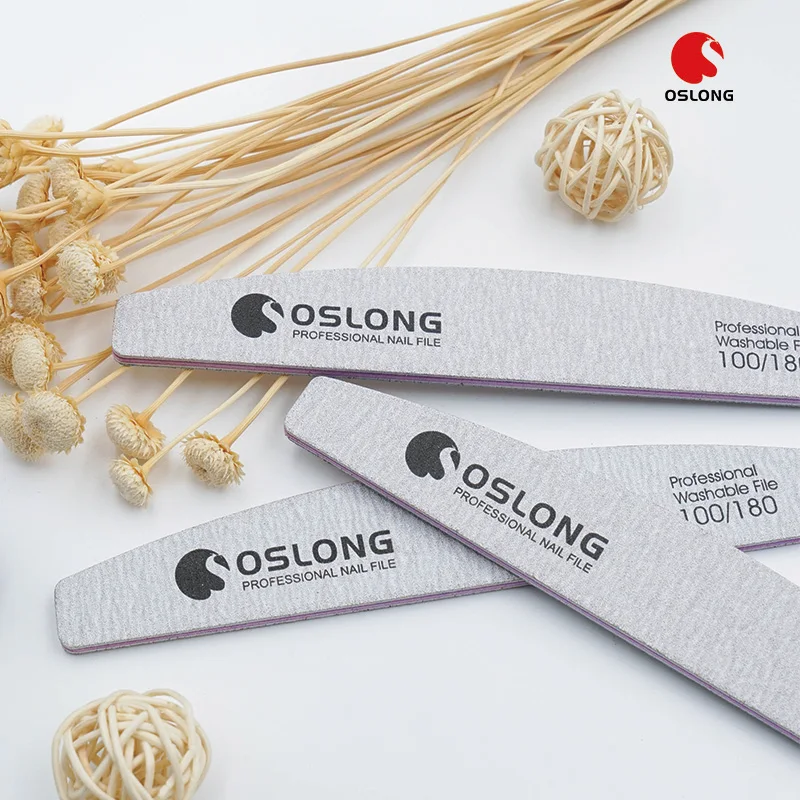 Customized Printed Logo Durable Nail File Double Side Grey 80/100/120 ...