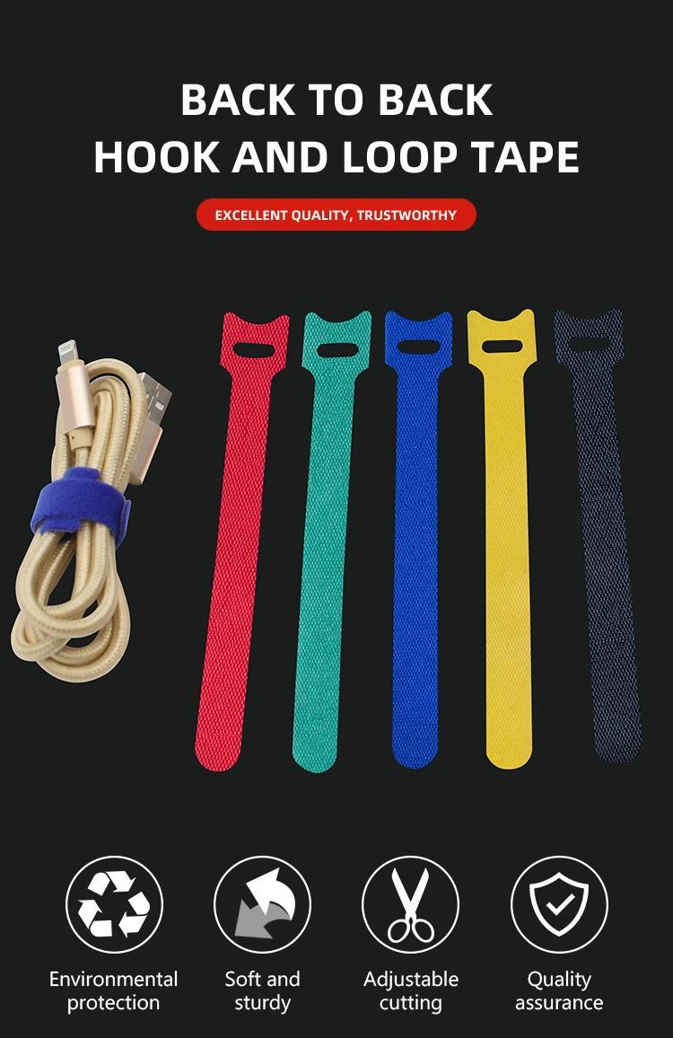 5 Color Wholesale Custom Velcroes Cable Tie Self-locking Wire Hook And ...