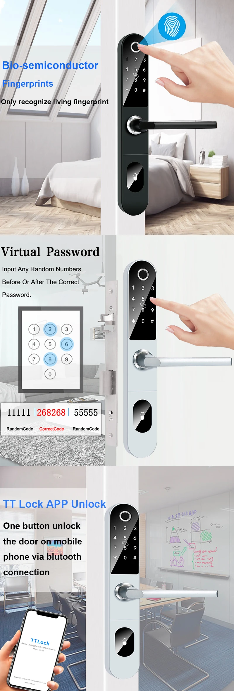 2024 Ttlock Door Access Control System for Aluminum Doors