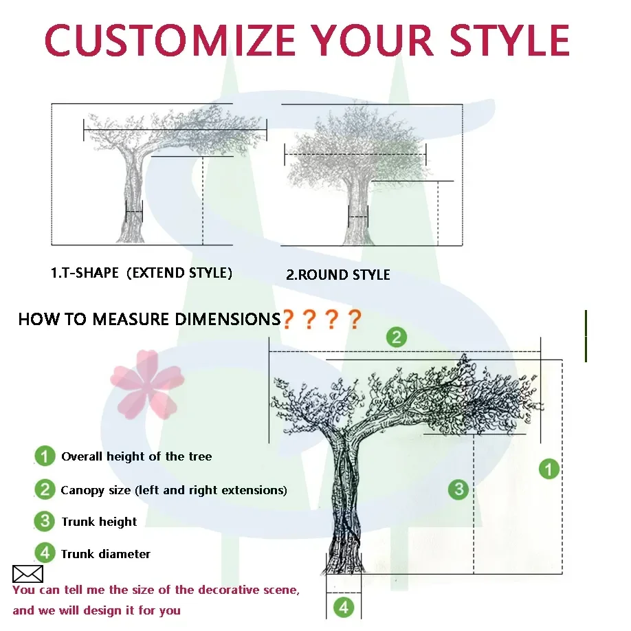 Custom Diy Big Artificial Tree Personalized Large Fake Olive Cherry ...