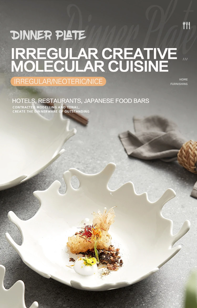 Western Dishes Restaurant Hotel Irregular Ceramic Plates Special-shaped ...