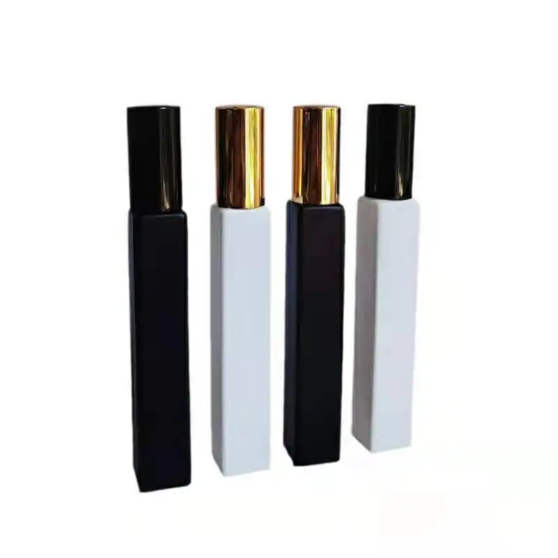 10ml Black Square Slim Atomizer Glass Bottle Vial Spray Refillable Fragrance Perfume Empty Scent ...
