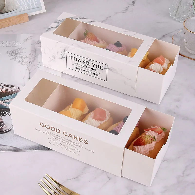 Wholesale Rectangular Design Window Cake Box White Paper Cupcake Box ...