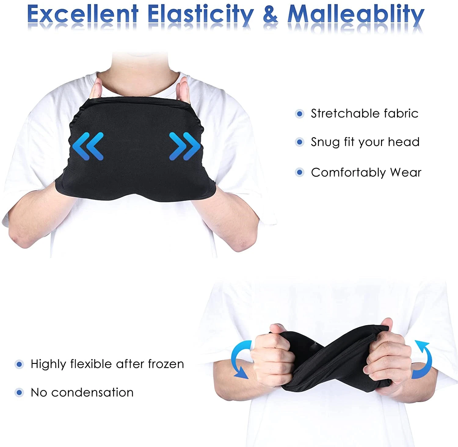 Form Fitting Gel Ice Headache Migraine Relief Hat Cap