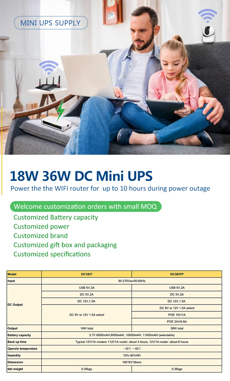 KTAC DC Mini UPS for Wifi Router - Reliable Power Solution