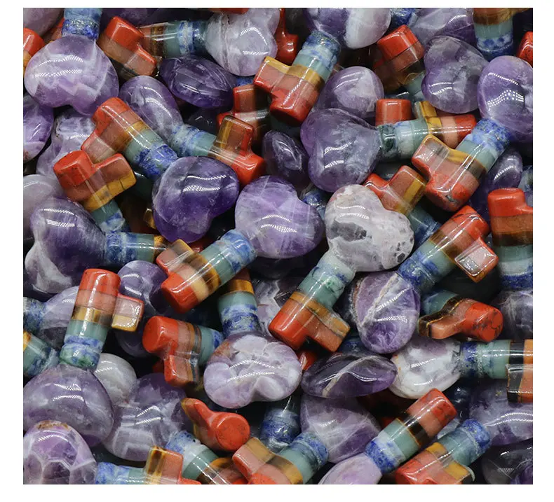 2026 Chakra Stone Moon Crystal Gemstone Pendant Natural Healing Crystal ...