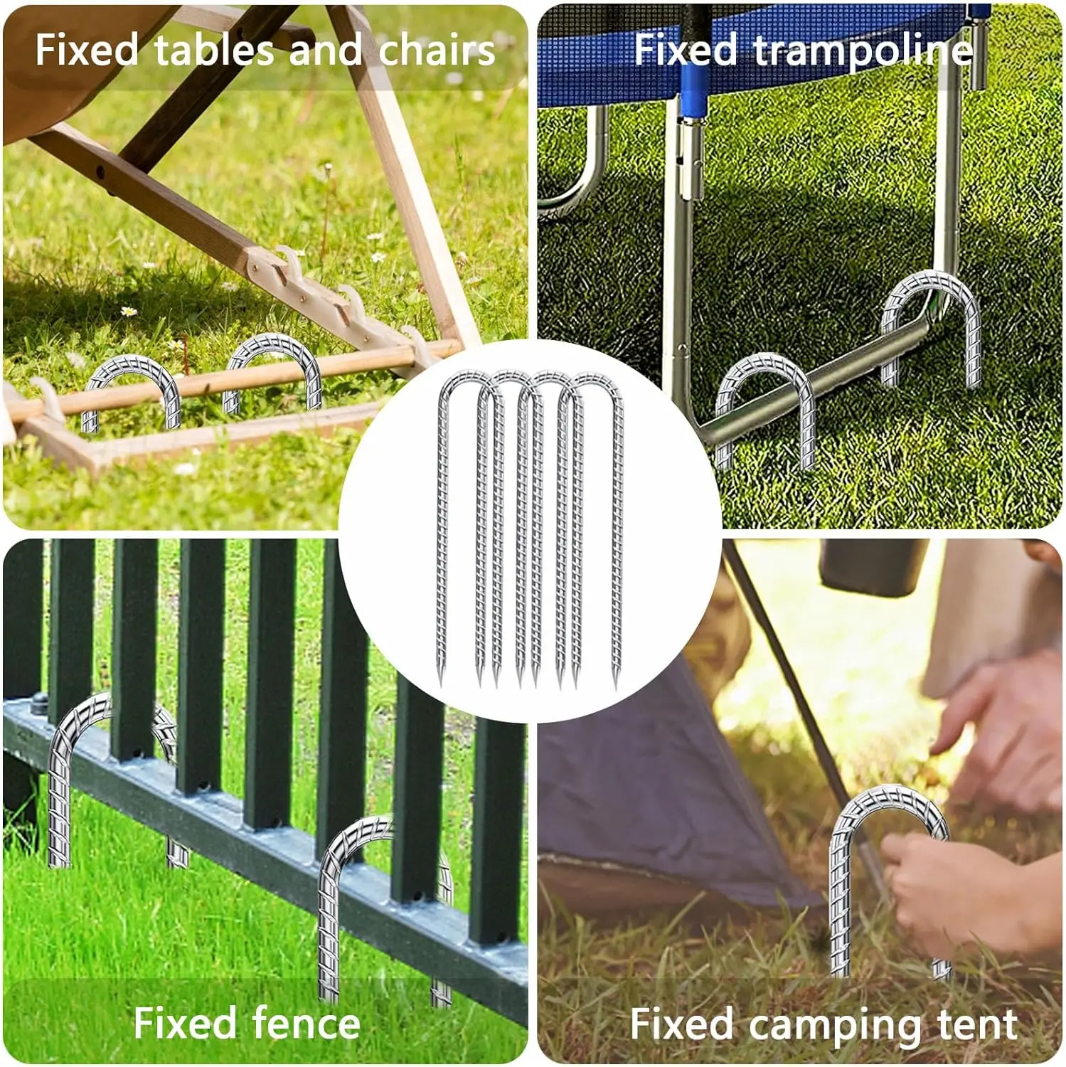 Galvanized Steel U Hook Anchor Ground Stakes Landscaping U-hook Fixing ...