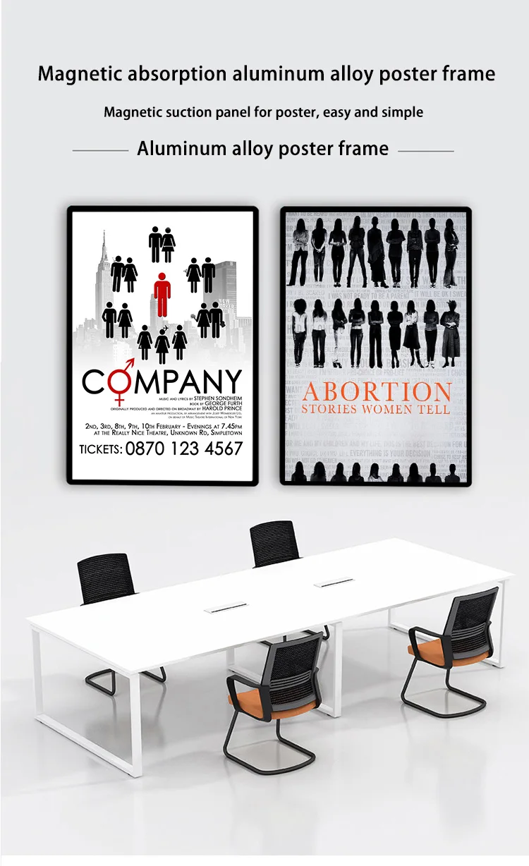 Elevator Advertising Aluminum Magnetic Poster Frame Display Board ...