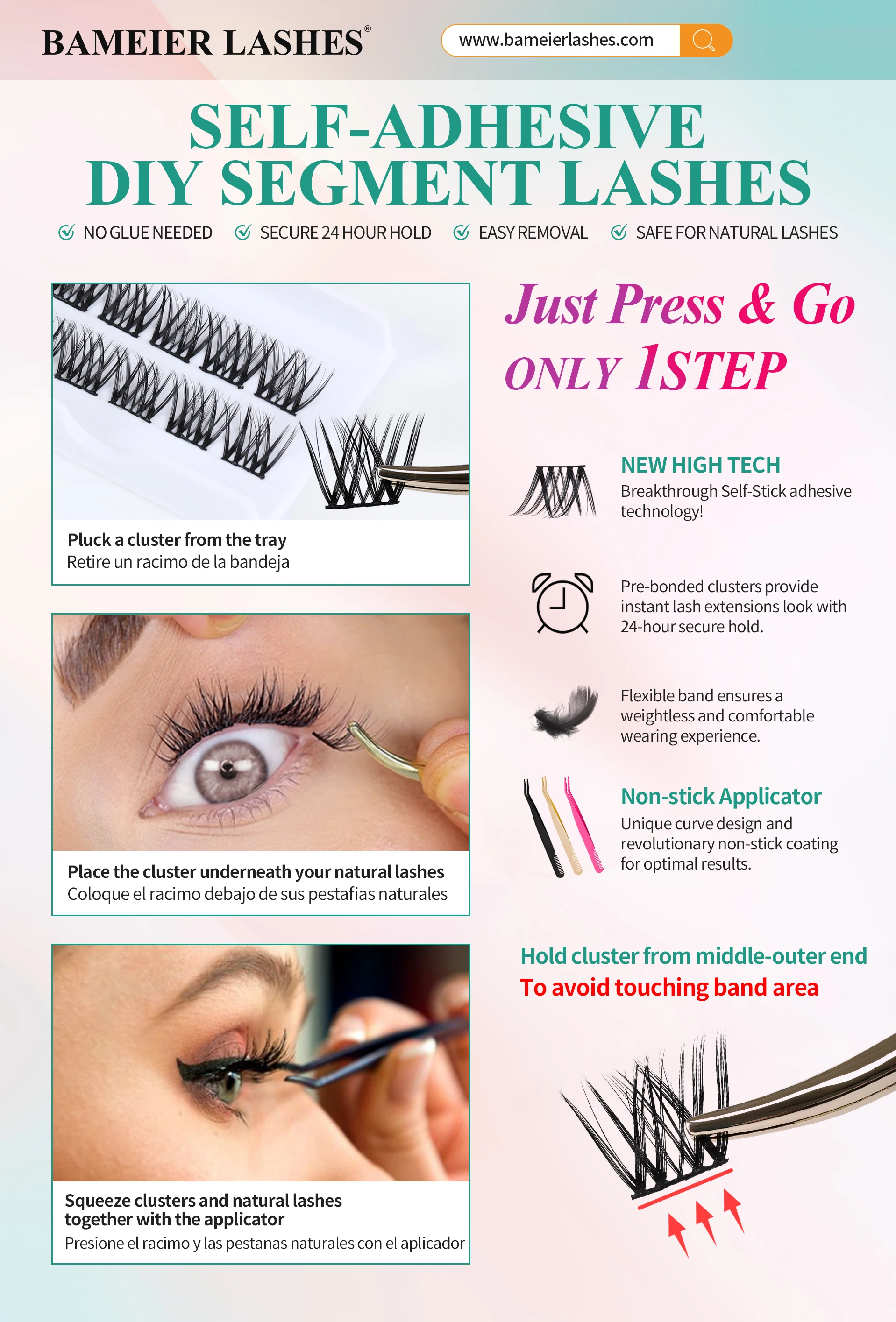 New Coming Cluster Lashes Pre-bond Press-on Diy Lashes Extension Kit ...