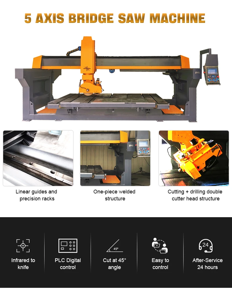 Economical 3-axis Cnc Bridge Saw Granite Bridge Saw Machine For Cutting ...