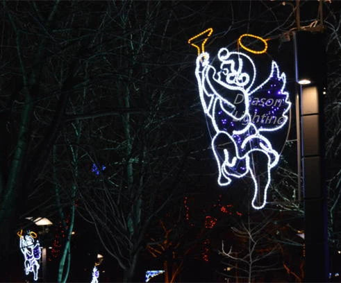 Street Light Pole Decoration Christmas Led Light Angels with Trumpets ...