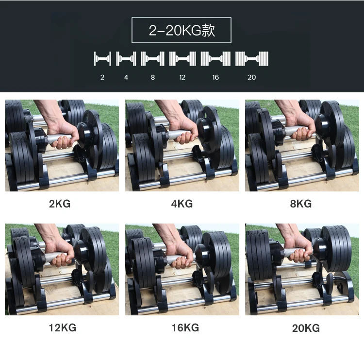 Shandong Zenbon High Quality Cheap Adjustable Dumbbells Set 24kg / 40kg ...