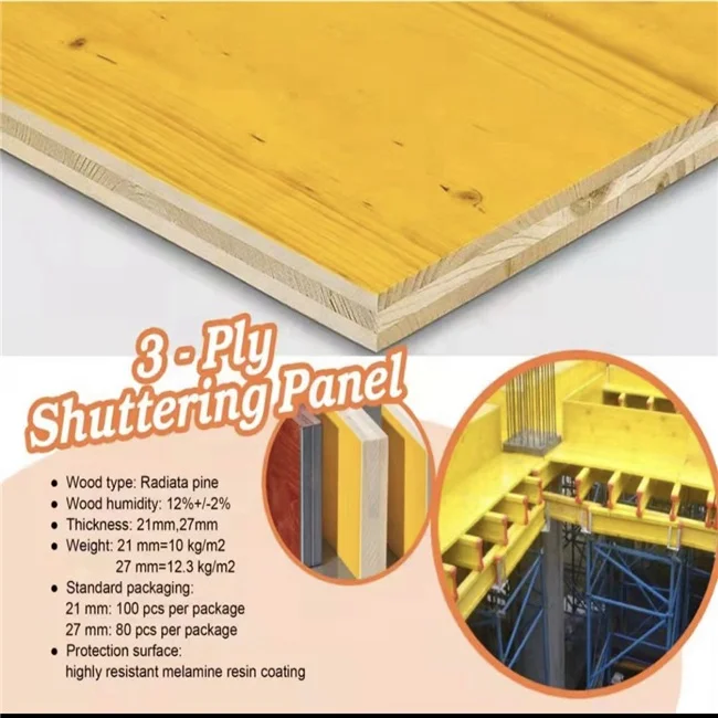 European Market Yellow 3 Ply Shuttering Formwork Panel For Construction ...