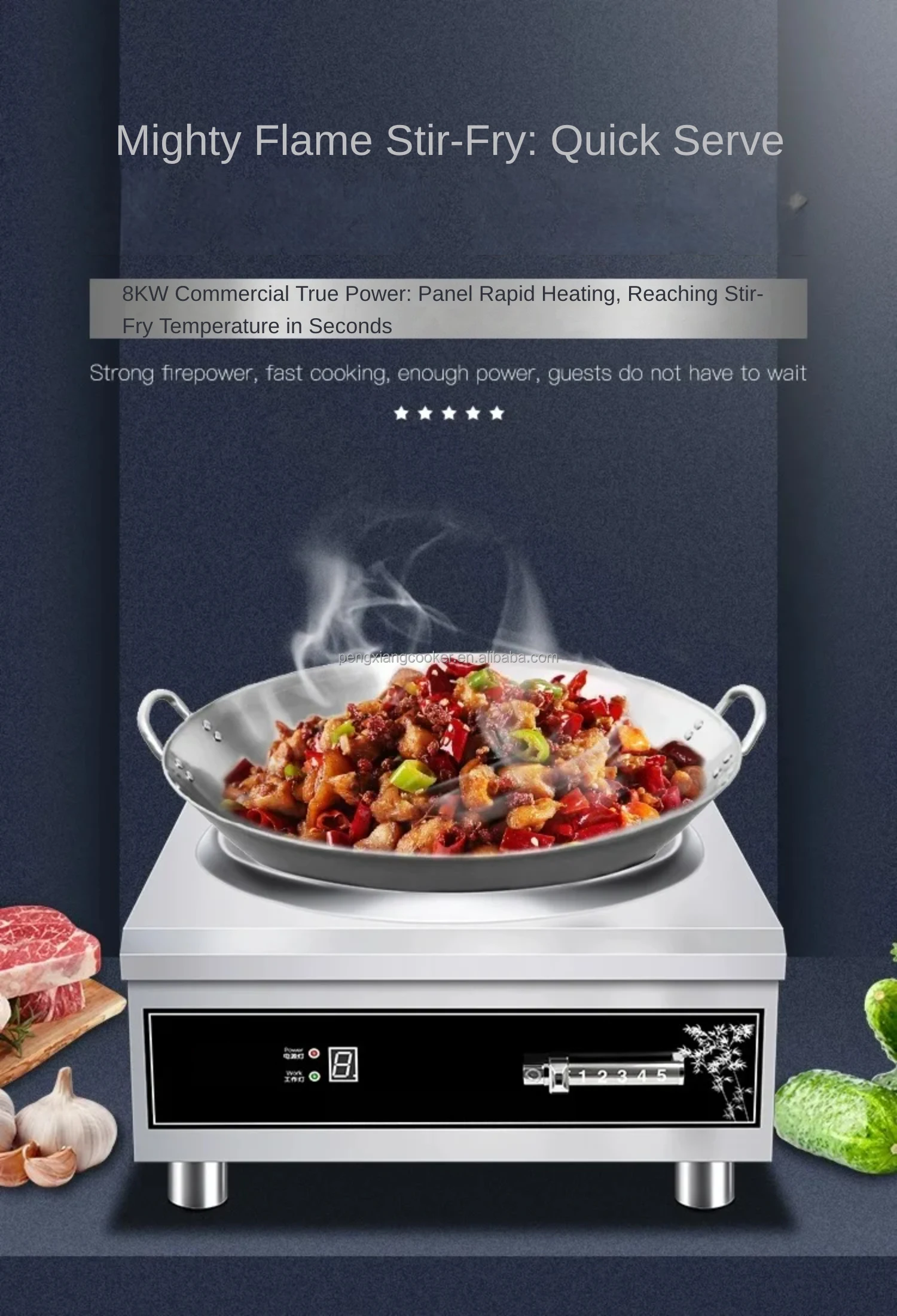 Electric Commercial Induction Hob 380V 8000 Watt High Power Flat Stove ...