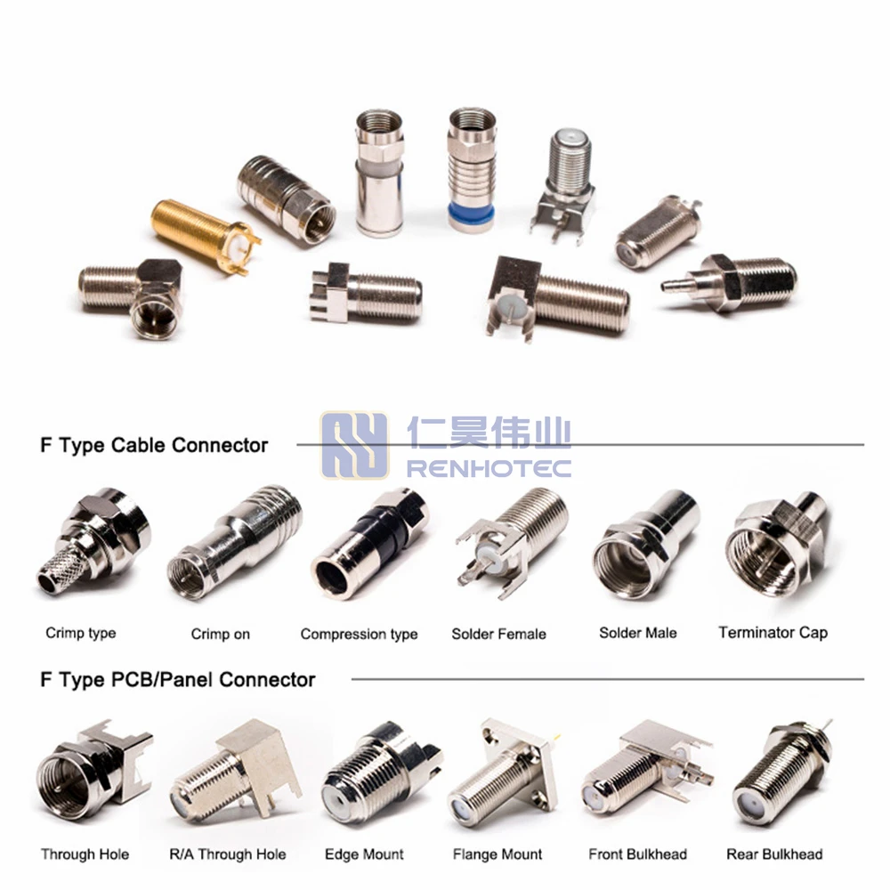 F Type Connector Male Female For Rg6 Cable Rf Coaxial F-type 75 Ohm ...