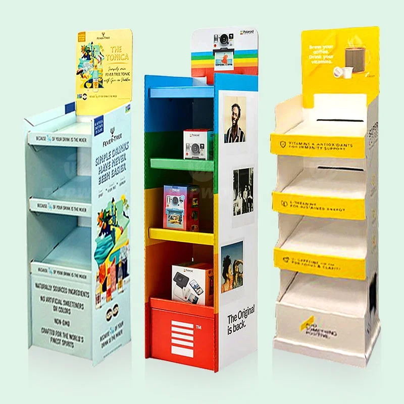 Custom Supermarket Retail Store Display Rack 3 4 Tier Cardboard Floor ...