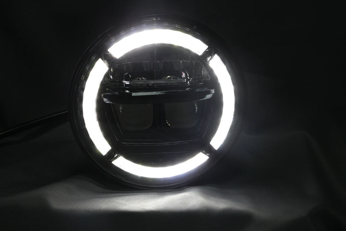 7 Inch Led Headlight Custom Logo Tuff Plus Round Black Led Headlights ...