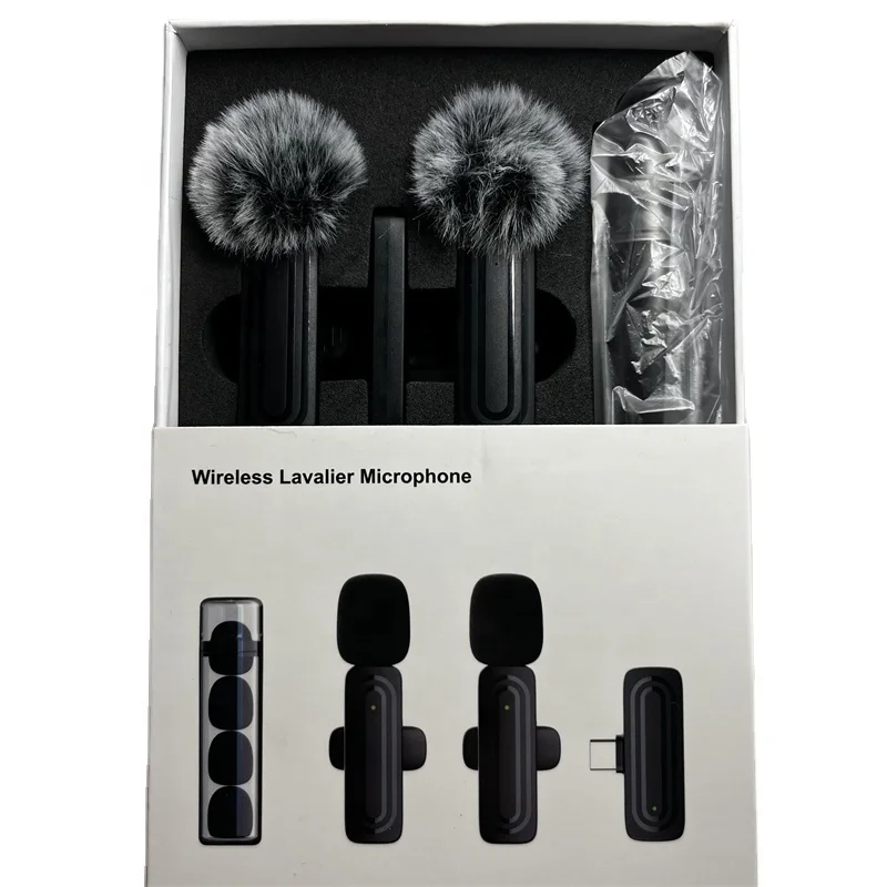 2023 New Noise Reduction Dual Wireless Lavalier Microphone Lapel Mic ...
