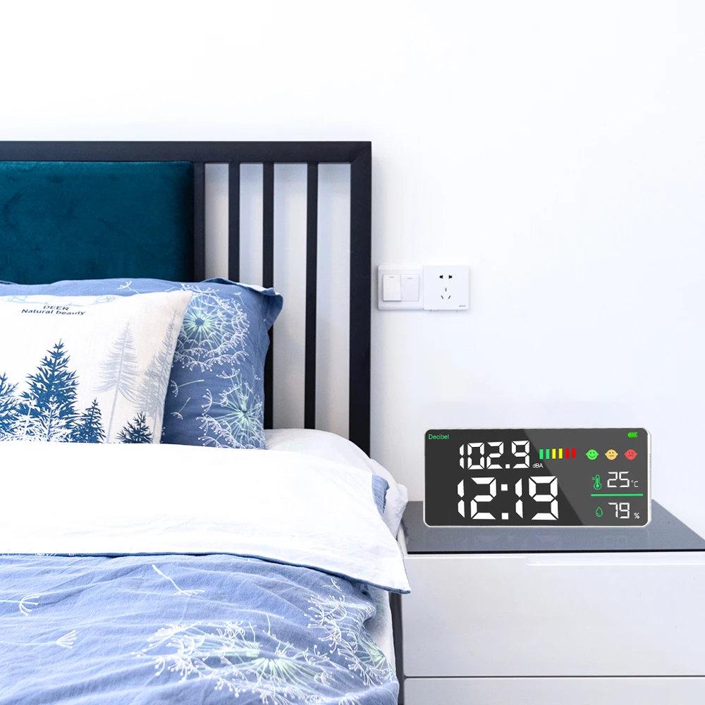 Wall Hanging Led Screen Digital Measurement Meter Sound Level And Noise ...