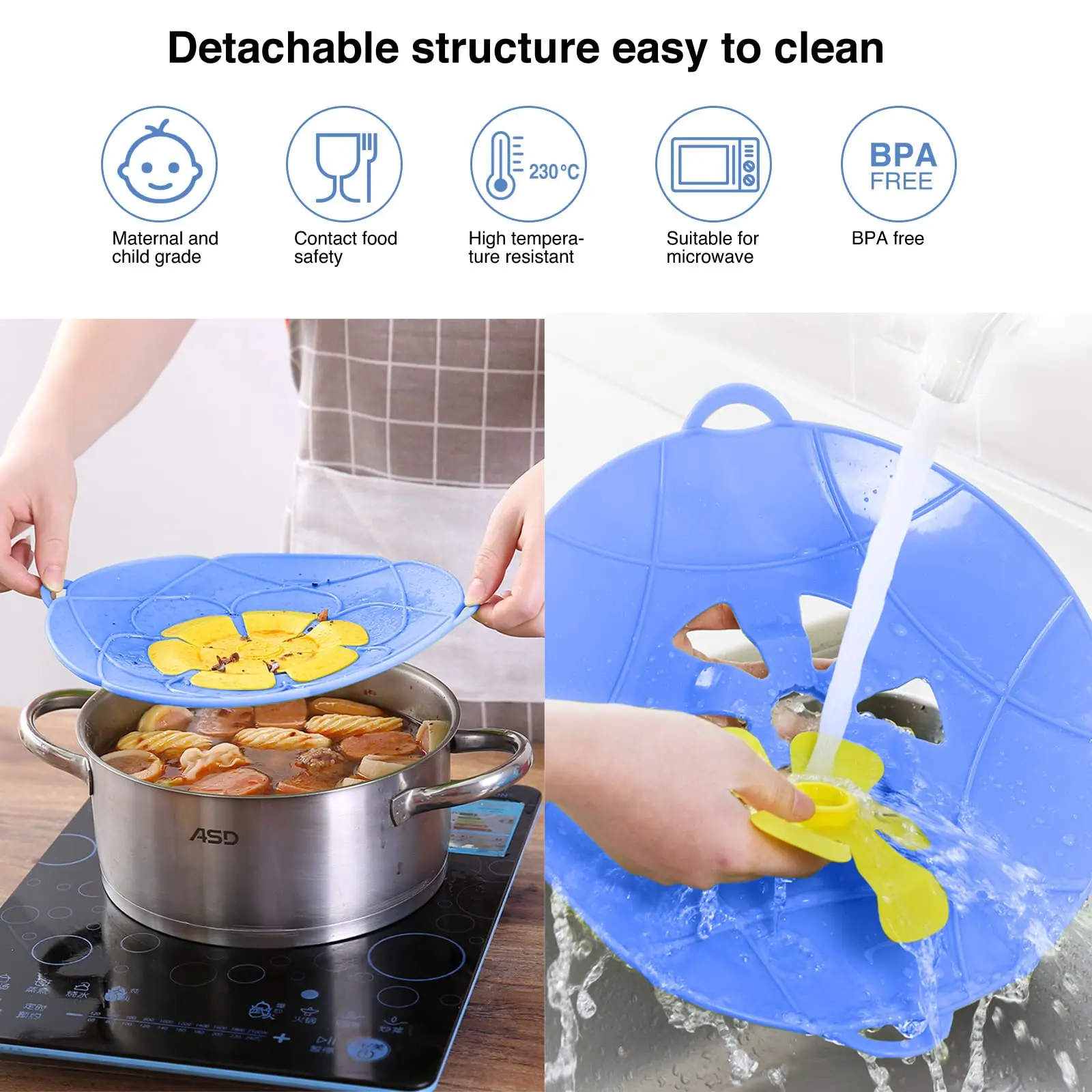 Silicone Anti-Overflow Pot Covers - Durable & Heat-resistant