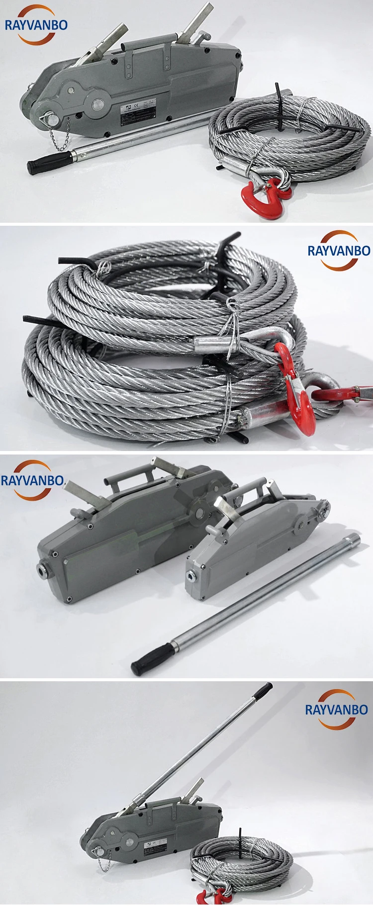 1600kg Tirfor Hand Winch - Manual Ratchet Wire Rope Hoist