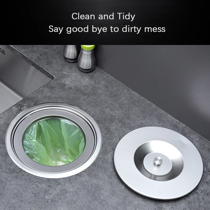 Leasylife Cabinet Countertop Recessed Trash Can Built in Waste Bin ...