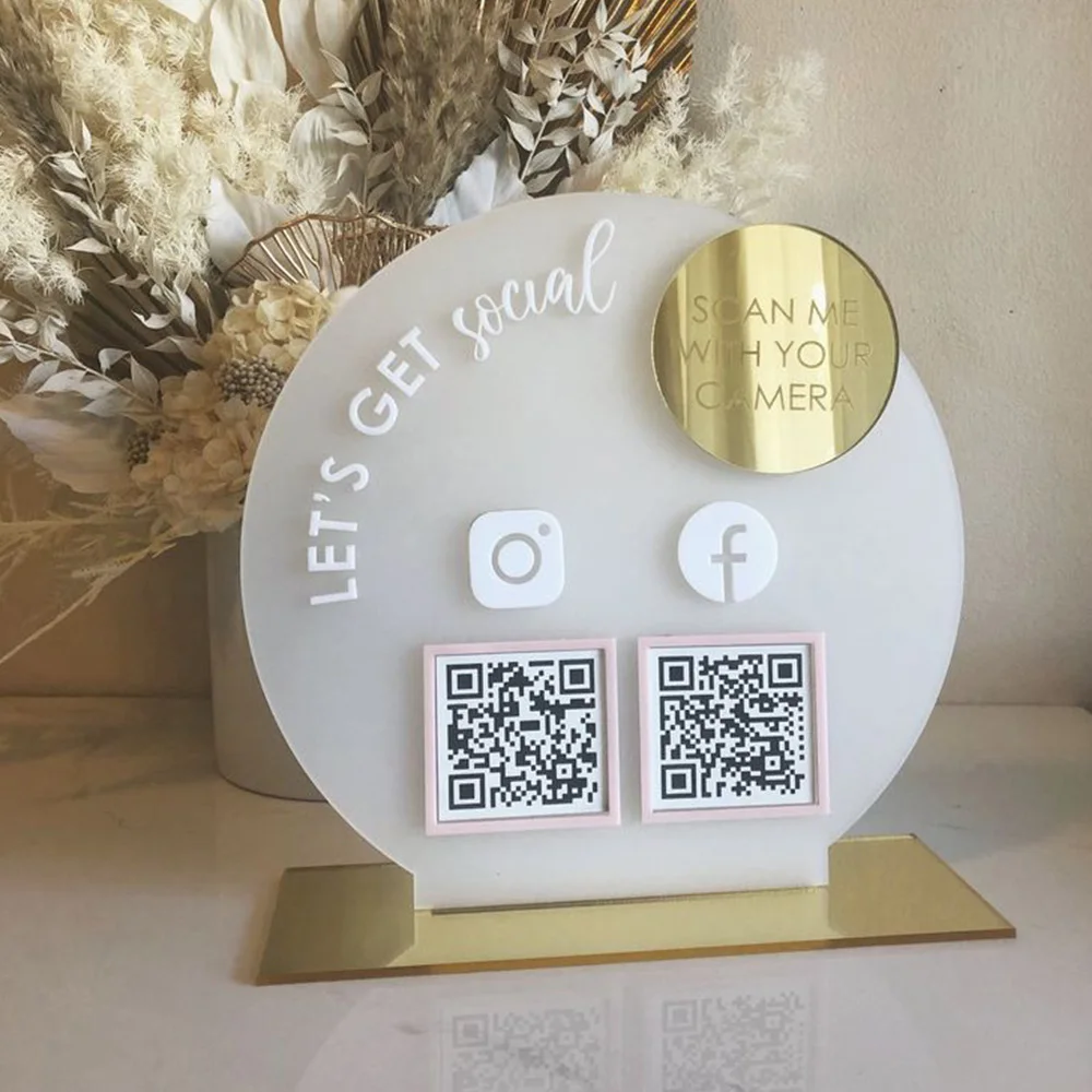 Custom Acrylic Business Social Media Sign Acrylic Square Board Payment ...