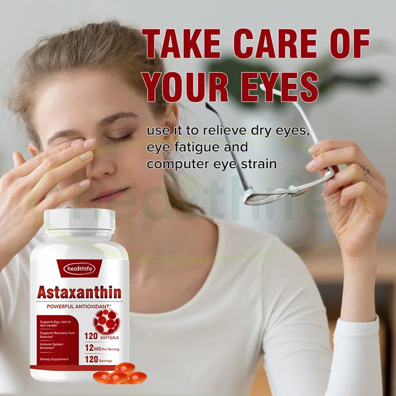 Healthife Astaxanthin Capsules - 12mg Softgels for Adults