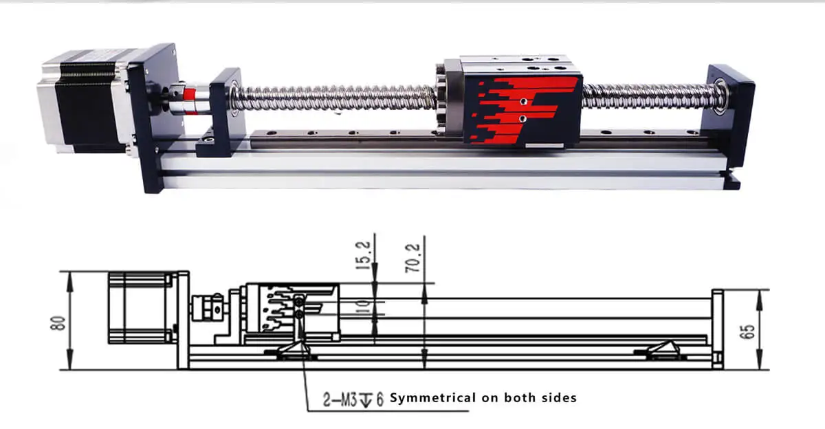 High Precision Linear Actuator Rail Guide with Stepper Motor