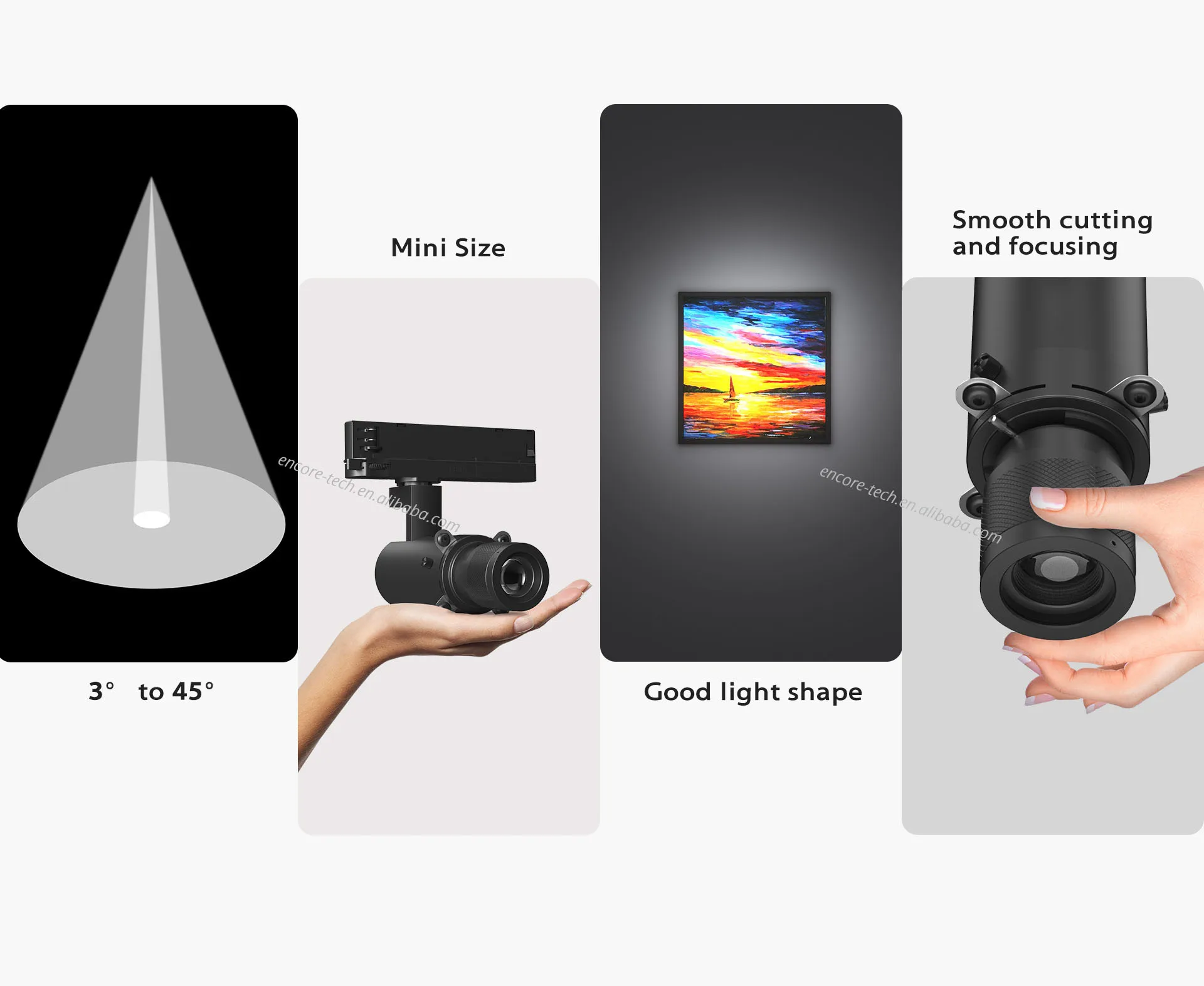 10W 20W Dimmable LED COB Track Lights for Museums & Galleries